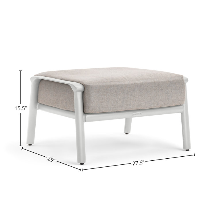Winston Metal Outdoor Ottoman with Sunbrella® Cushion | Wayfair